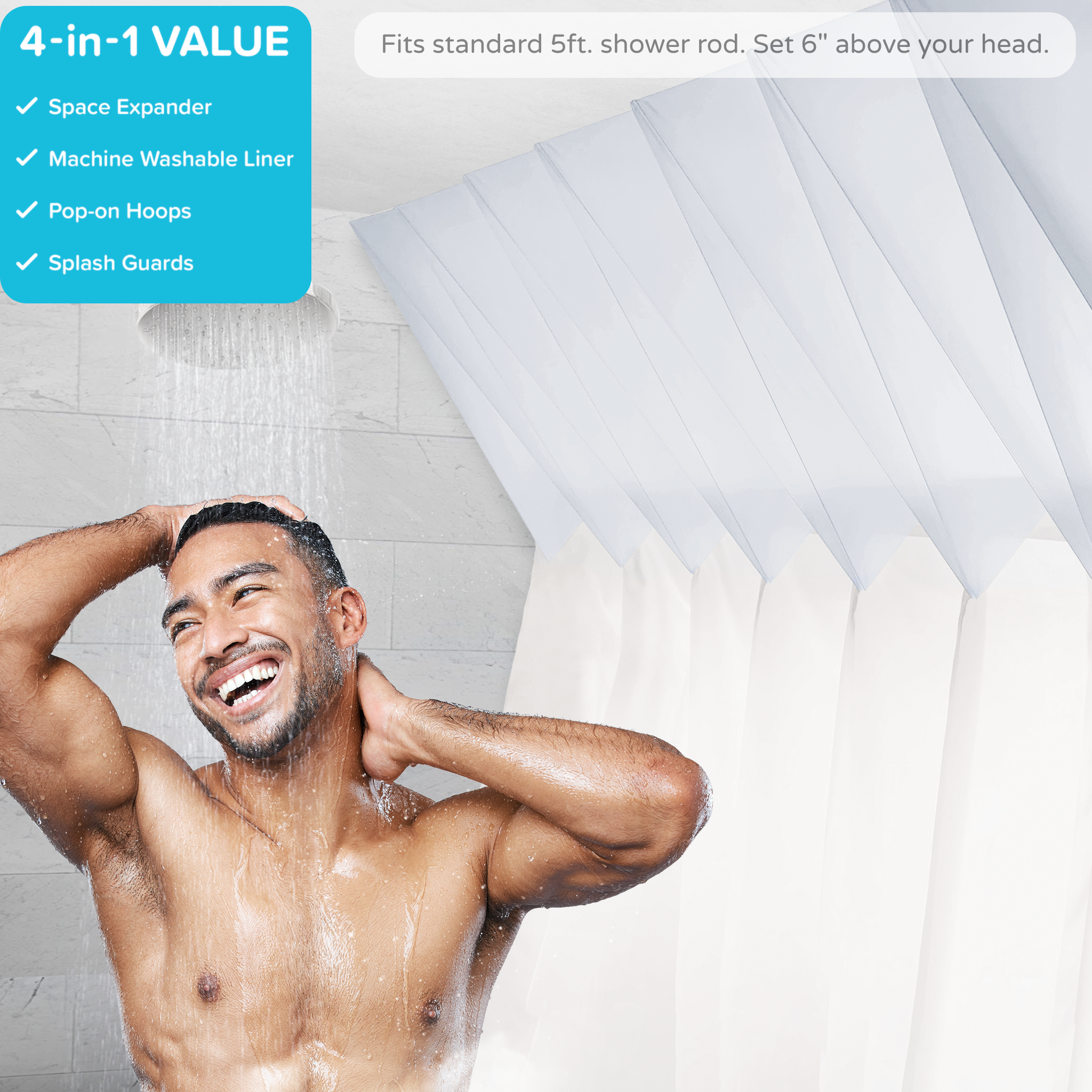 EXPANDY™ Shower Curtain – More Shower SPACE®